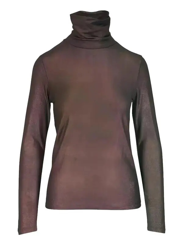 Majestic Filatures Turtleneck Long-sleeve Top - Brown