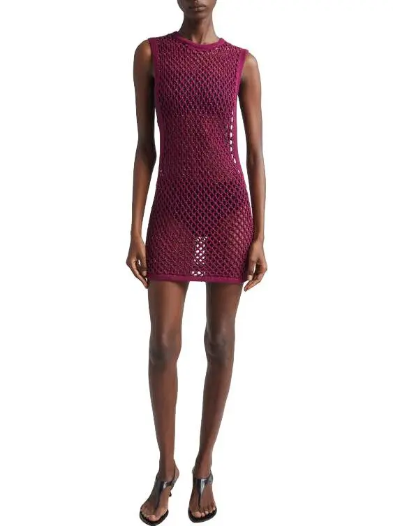 DIOTIMA Grenada Beaded Mesh-stitch Sweater Dress - Orchid