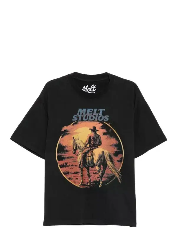 MELT Round-neck Printed T-shirt - Black