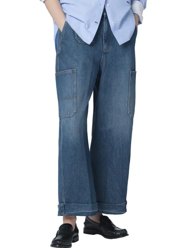 Givenchy Cropped Cocoon Cargo Jeans - Blue