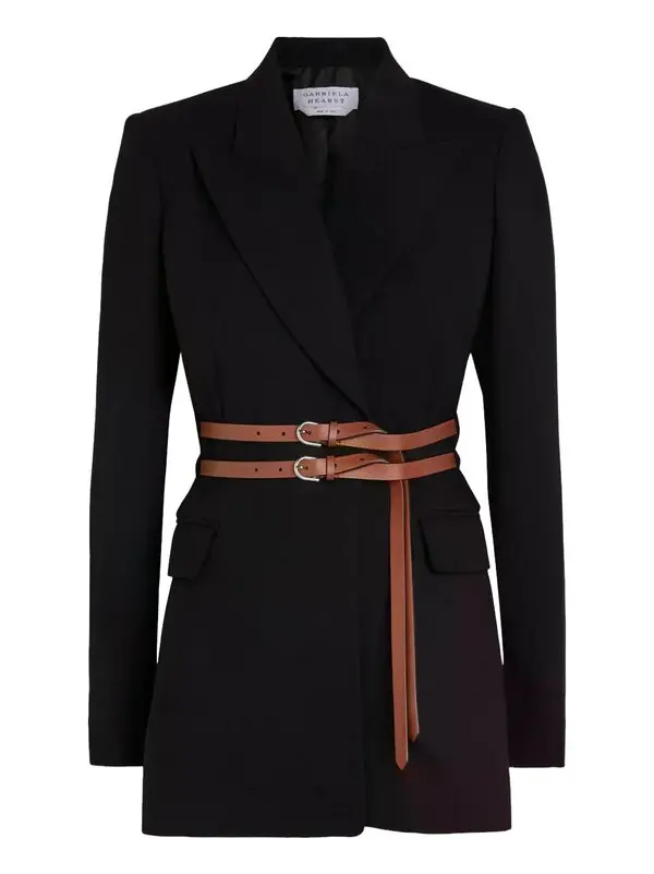 Gabriela Hearst Double-breasted Belted Blazer - Black