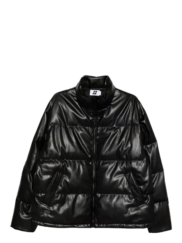 Izzue Faux Leather Padded Jacket - Black