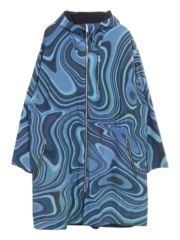 Hermès 2010s Serie Hooded Coat - Blue
