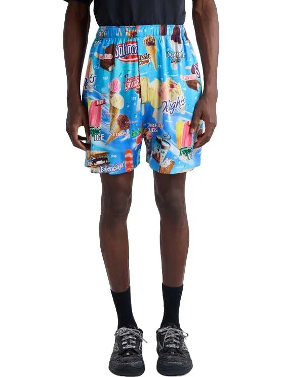 Balenciaga Printed Pajama Shorts - 4011 Blue