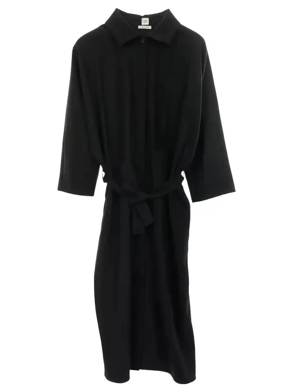 Hermès 2010s Shirt-style Wool Dress - Black