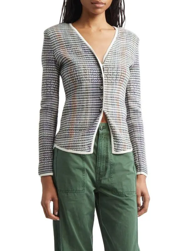Veronica Beard Nadialine Knit Jacket - Dark Hunter Green Multi