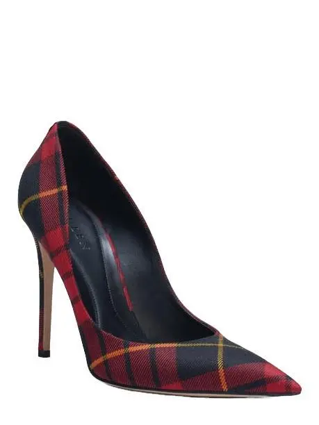 Alexander McQueen Tartan Pointed Toe Pump - Red