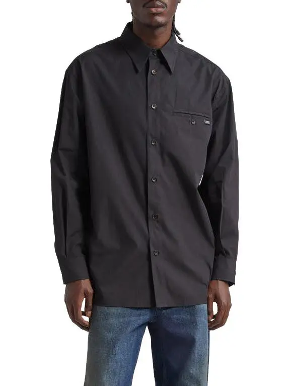 MAISON MARGIELA Long Sleeve Button-up Shirt - Anthracite