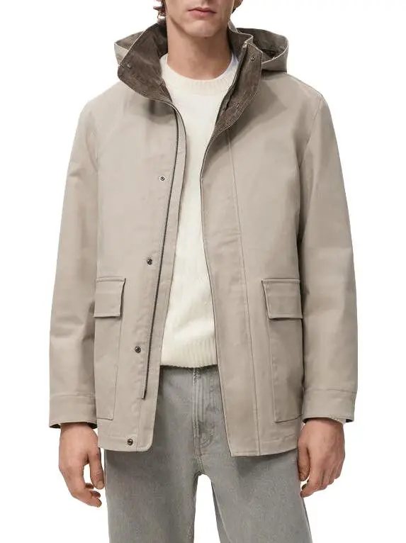 Mango Twill Parka With Removable Hood - Sand