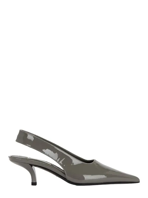 TOTEME Classic Patent Slingbacks - Grey