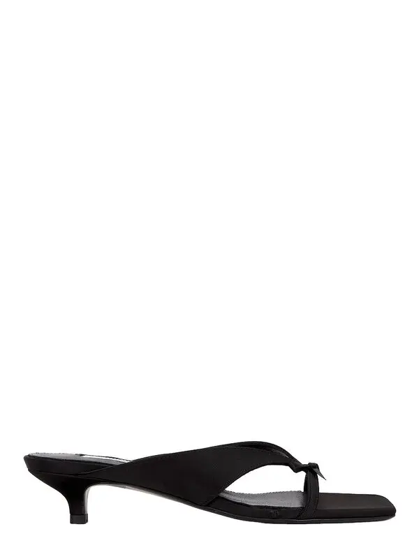TOTEME Bow Satin Sandals - Black
