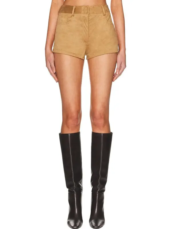 Norma Kamali High Waist Short - Camel