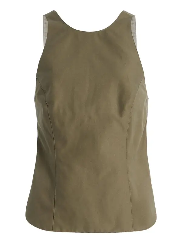 ALFIE The Backless Cotton-twill Top - Green