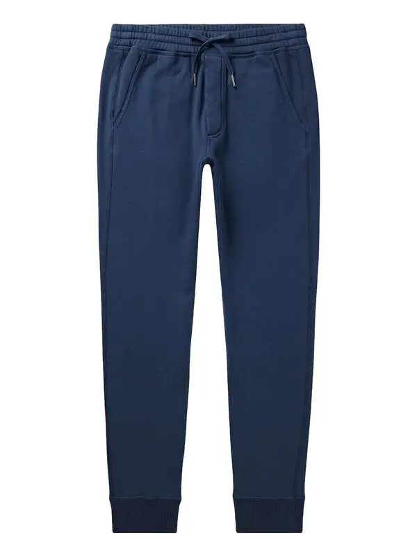 TOM FORD Tapered Cottonfleece Sweatpants - Navy