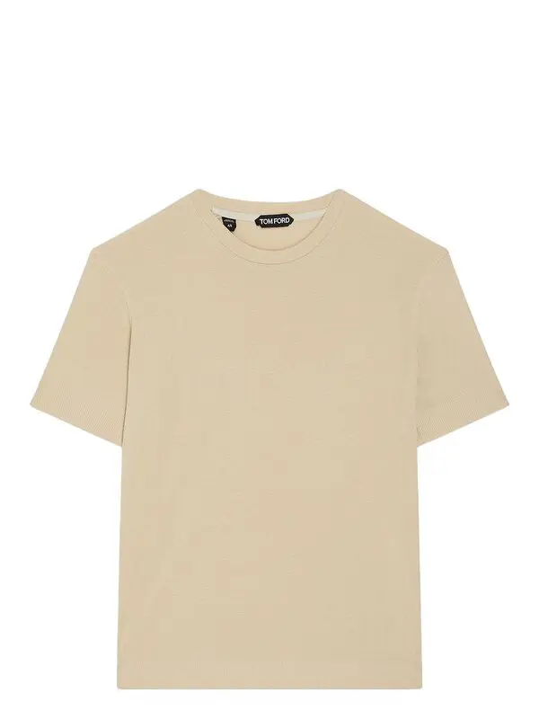 TOM FORD Lyocell And Cottonblend Jersey Tshirt - Beige