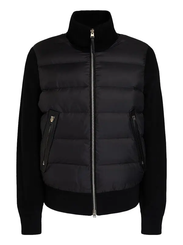 TOM FORD Quilted Shell And Knitted Down Jacket - Black