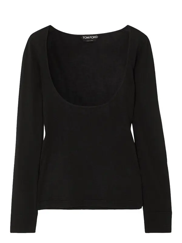 TOM FORD Cashmere And Silk-blend Knit Top - Black