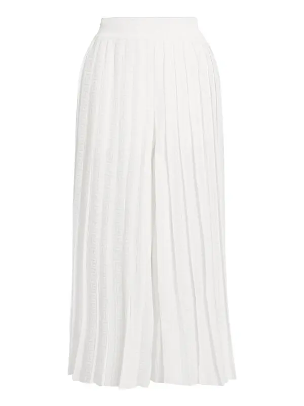 Balmain Pleated Jacquard-knit Culottes - White