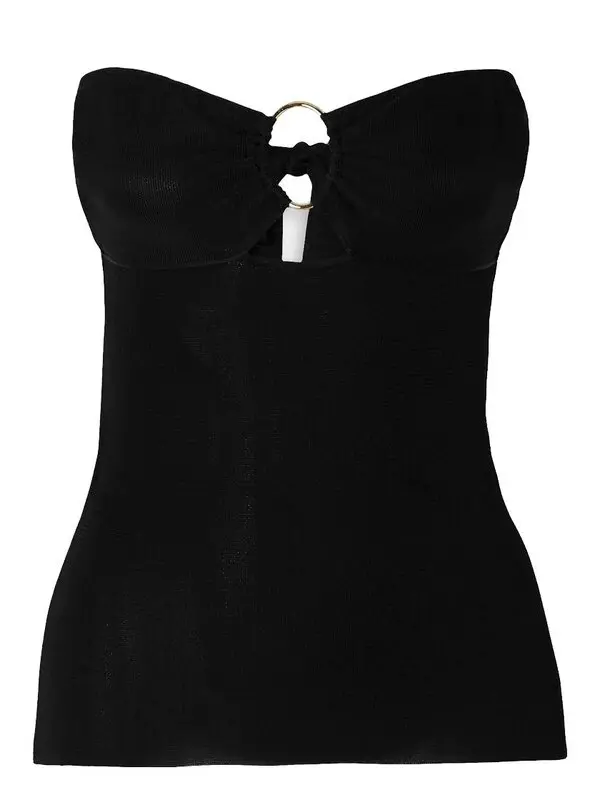 TOM FORD Strapless Cutout Embellished Knit Top - Black