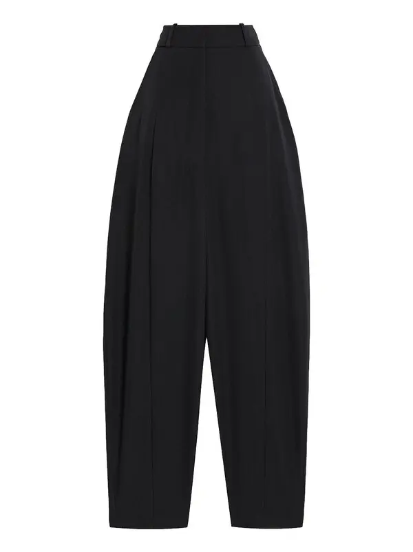 Balmain Grain De Poudre Wool Tapered Pants - Black