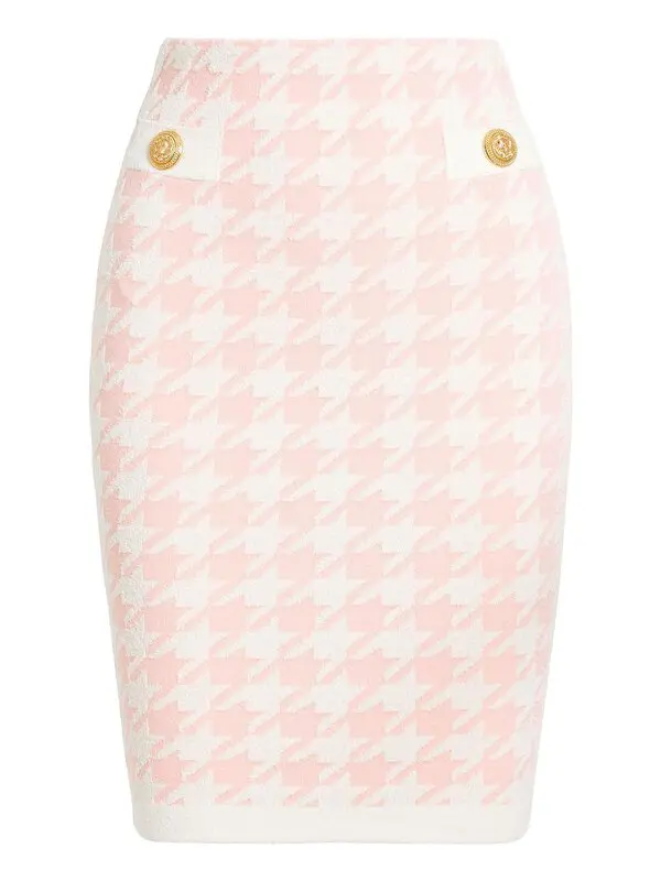 Balmain Jacquard-knit Mini Pencil Skirt - Baby Pink