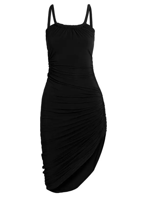 Balmain Open-back Asymmetric Stretch-jersey Dress - Black