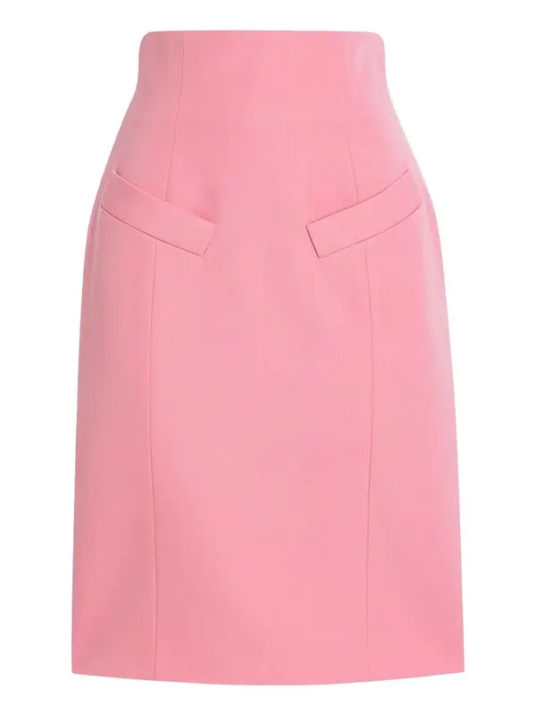 Balmain Grain De Poudre Wool Mini Skirt - Pink