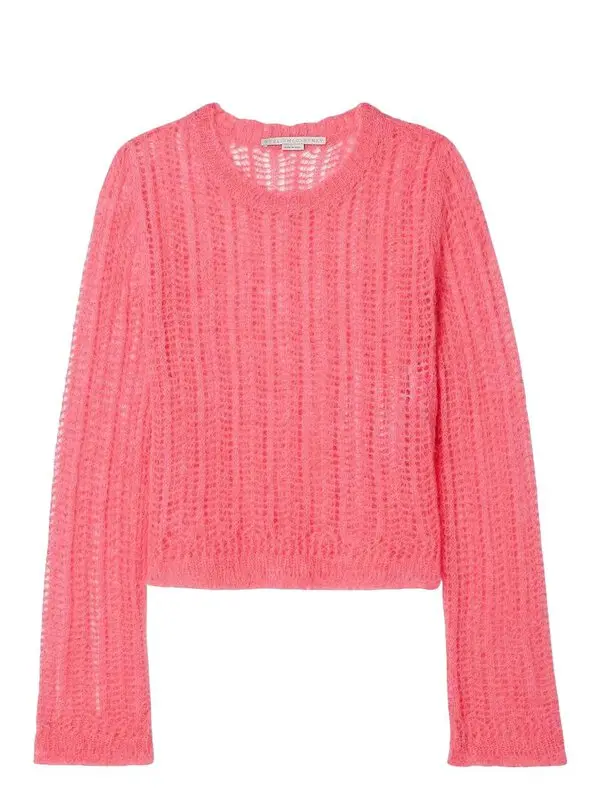 Stella McCartney Open-knit Alpaca-blend Sweater - Bubblegum