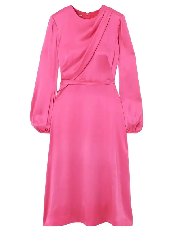 Stella McCartney Draped Duchess-satin Midi Dress - Bubblegum