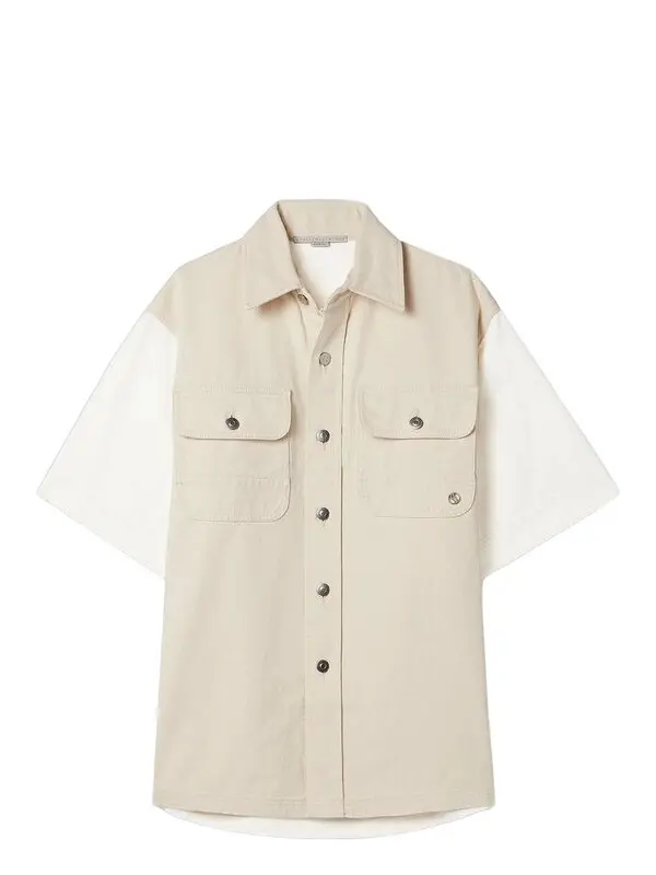 Stella McCartney Two-tone Denim Shirt - Cream