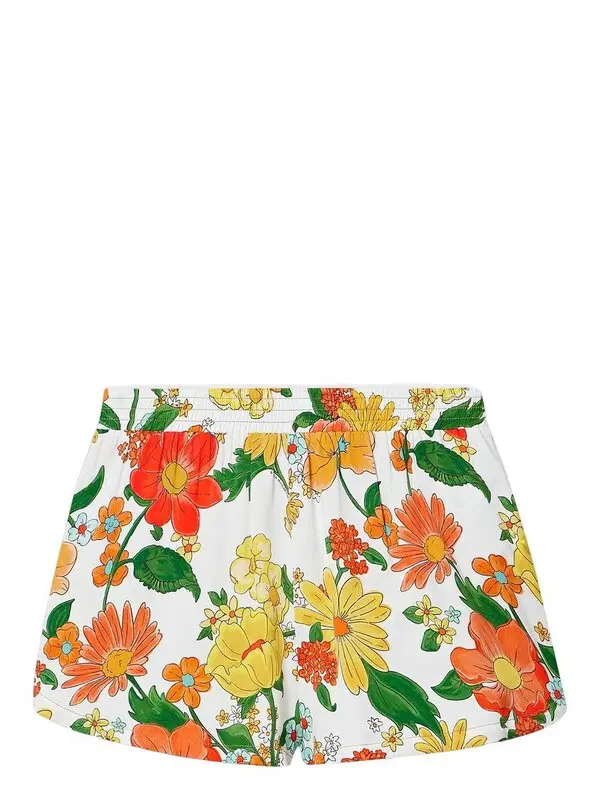 Stella McCartney Floral-print Twill Shorts - Orange