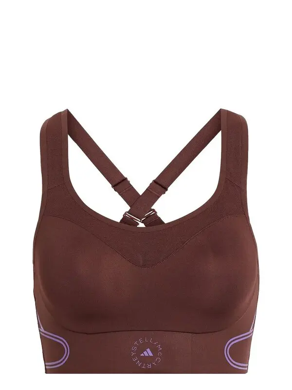 Adidas By Stella McCartney Logoprint Stretch Sports Bra - Merlot