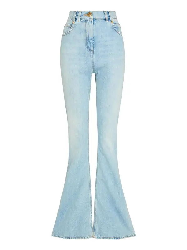 Balmain High-rise Flared Jeans - Light Denim