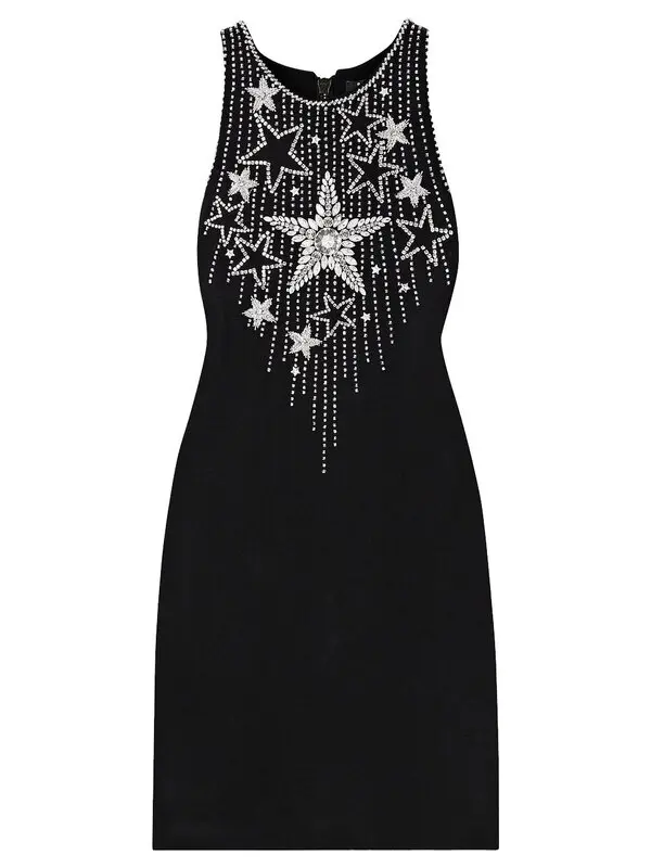 Balmain Crystal-embellished Jersey Mini Dress - Black