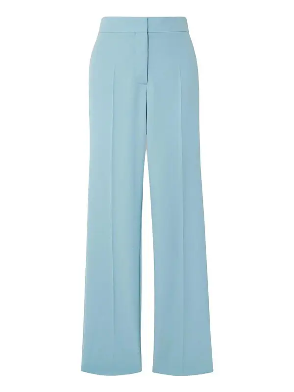 Stella McCartney Pleated Wool-twill Straight-leg Pants - Light Blue