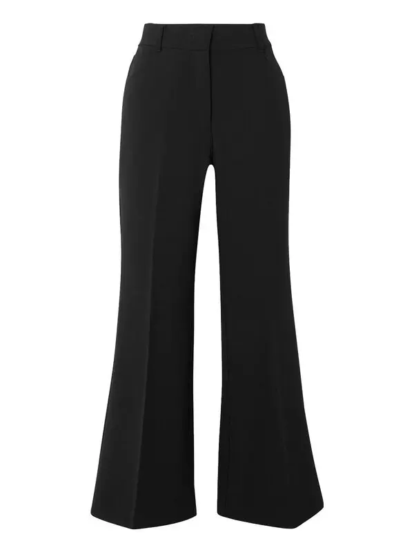 Stella McCartney Cropped Stretch-twill Flared Pants - Black