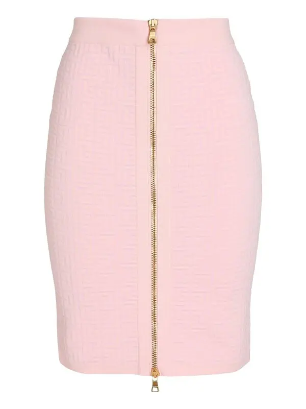 Balmain Jacquard-knit Wool-blend Mini Skirt - Baby Pink