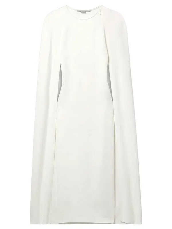 Stella McCartney Cape-effect Crepe Midi Dress - White