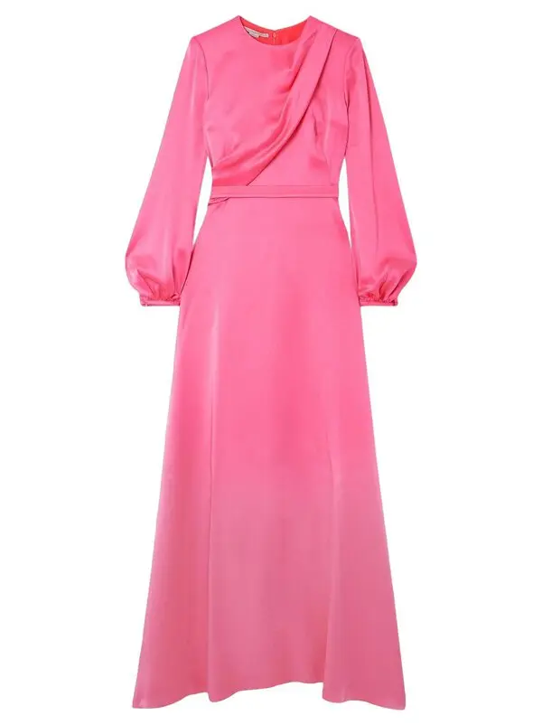 Stella McCartney Draped Duchess Satin Gown - Bubblegum