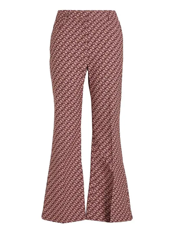 Stella McCartney Wool-blend Jacquard Flared Pants - Burgundy
