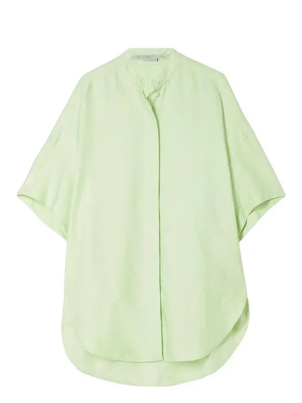 Stella McCartney Oversized Linen And Cotton-blend Shirt - Light Green