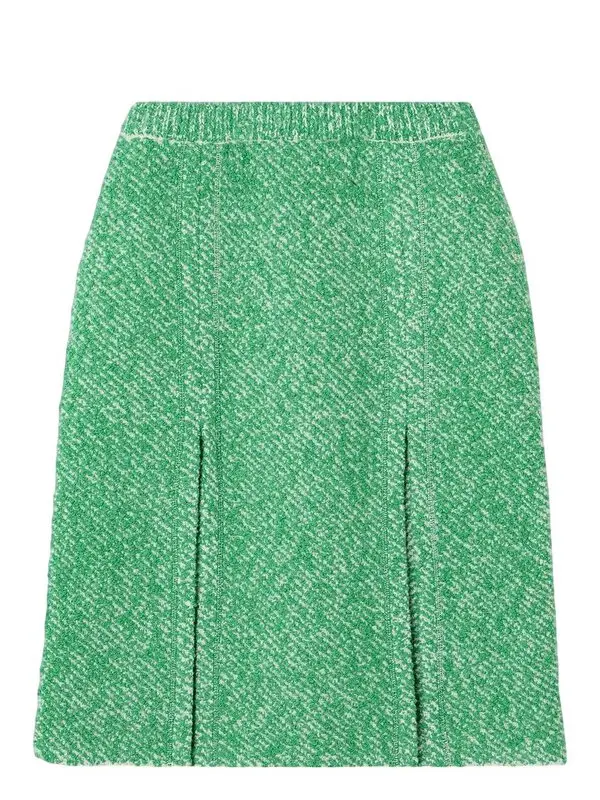 Stella McCartney Cotton-blend Bouclé-tweed Mini Skirt - Green