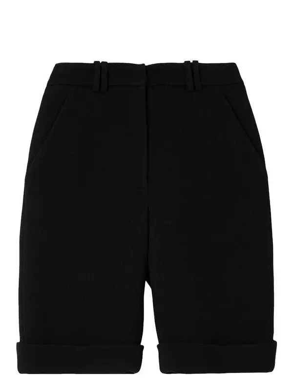 Balmain Wool-crepe Shorts - Black