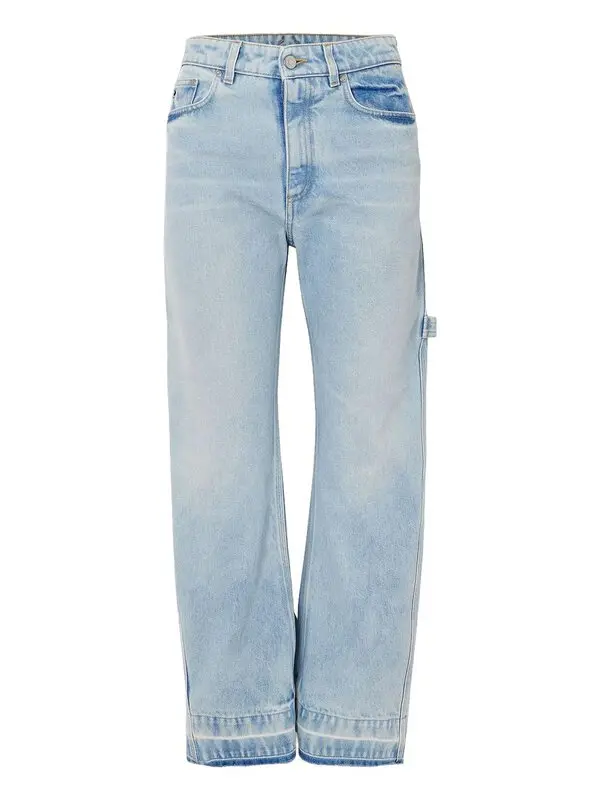 Stella McCartney Distressed Mid-rise Straight-leg Jeans - Light Denim