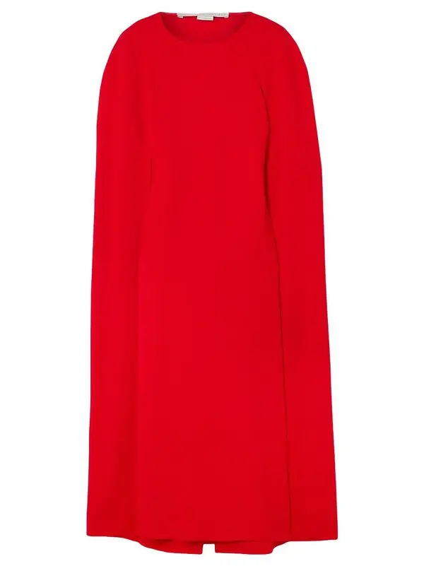 Stella McCartney Cape-effect Crepe Midi Dress - Red