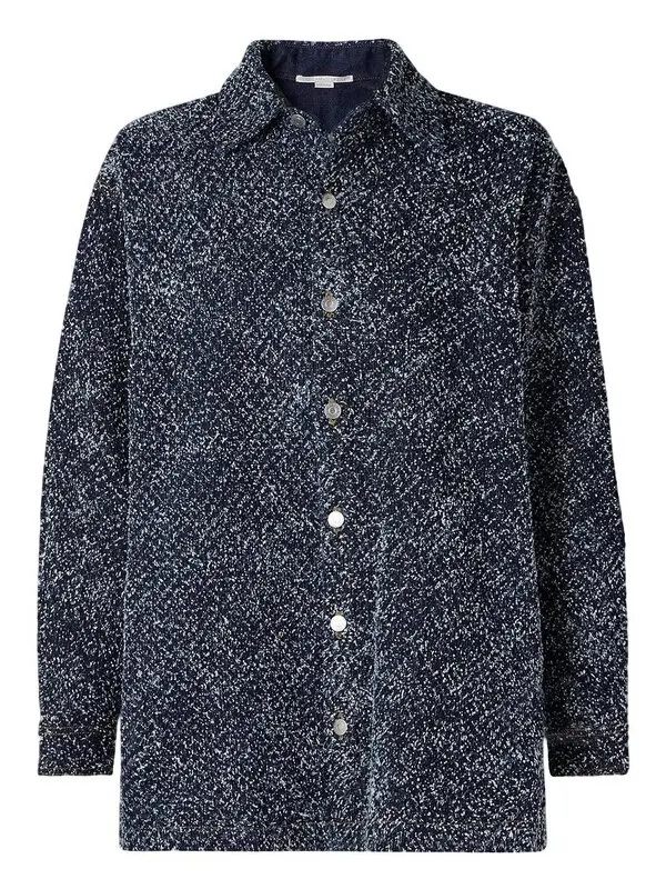 Stella McCartney Oversized Bouclé-denim Shirt - Dark Denim