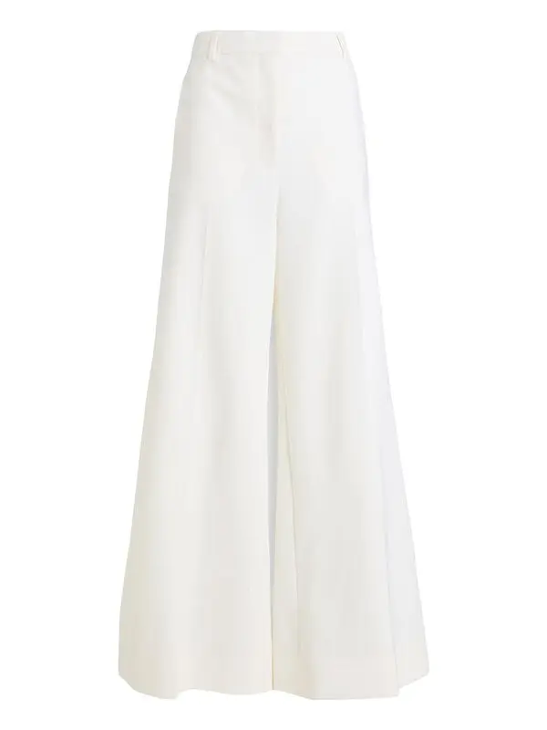 Stella McCartney Pleated Wool-blend Twill Wide-leg Pants - Cream