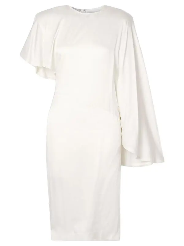 Stella McCartney Asymmetric Draped Satin Midi Dress - Off-white