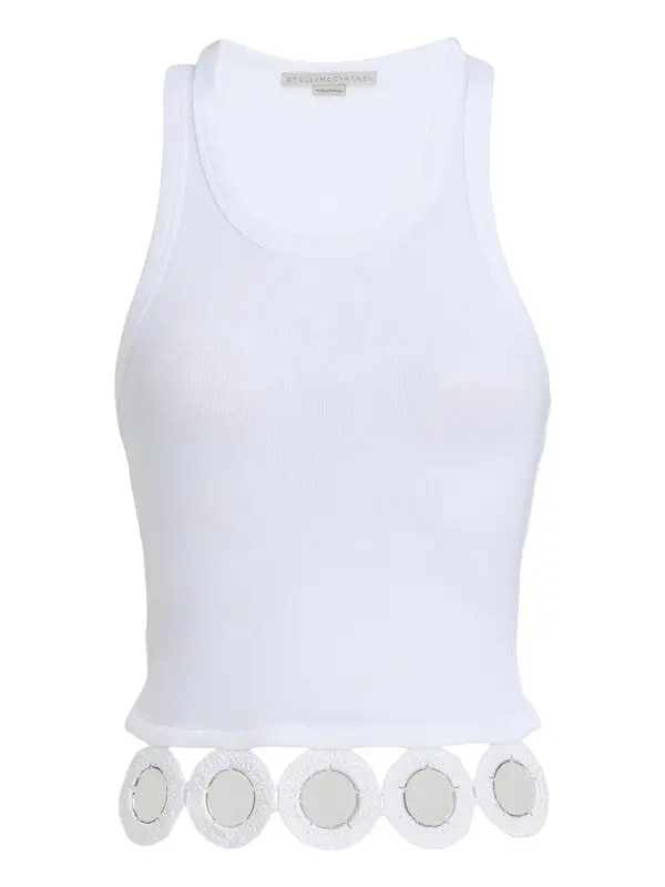 Stella McCartney Embellished Crochet-trimmed Tank - White