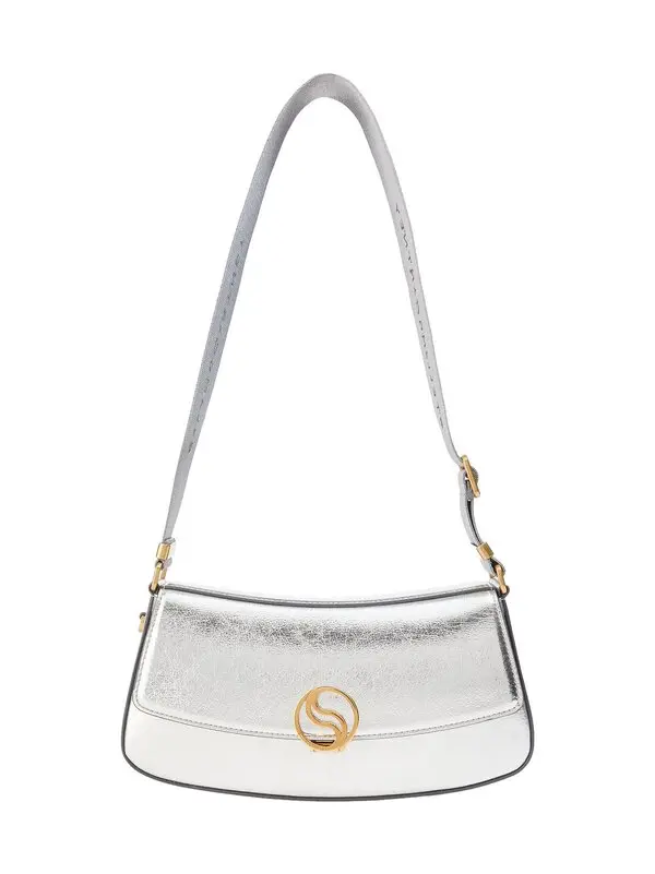 Stella McCartney Metallic Textured Shoulder Bag - Silver